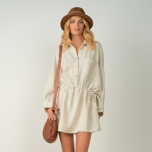 Elan | Tops | Elan Womens Long Sleeve Tunic With Cinched Sides | Poshmark